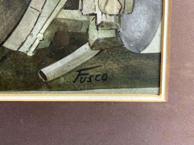 Framed Don Fusco Acrylic on Paper - Matthew Bullock Auctioneers