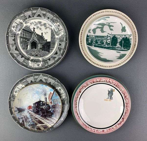 Group of 10 Assorted Train Plates - Matthew Bullock Auctioneers