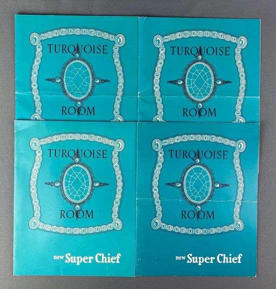 Group of 4 Santa Fe Turquoise Room Menus - Matthew Bullock Auctioneers
