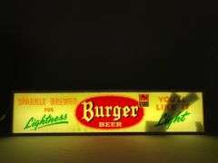 Burger Light-Up Advertising Beer Sign - Matthew Bullock Auctioneers