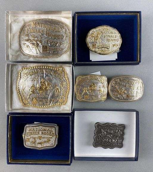 Group of 7 Hesston Commemorative Belt Buckles - Matthew Bullock Auctioneers