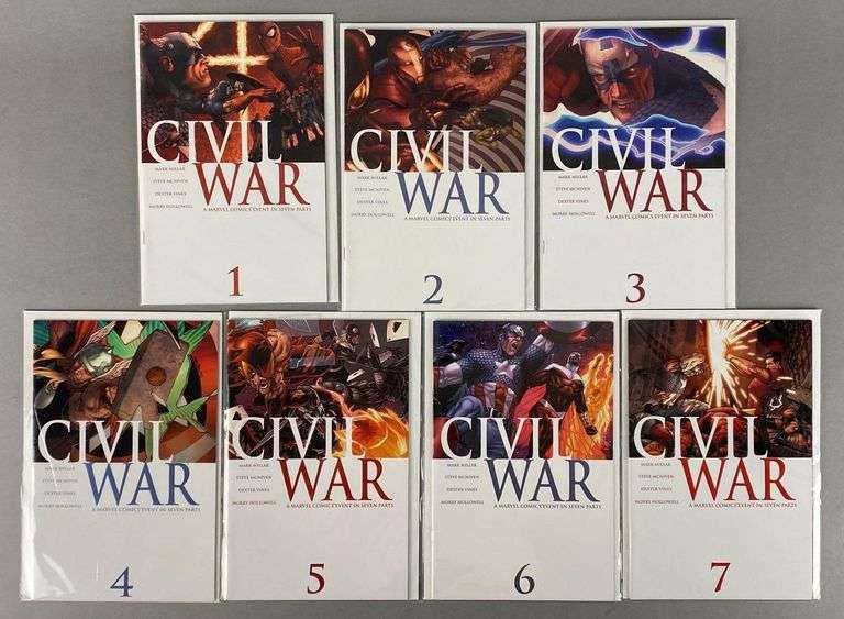 Complete Set of 7 Marvel Civil War Comic Books - Matthew Bullock ...