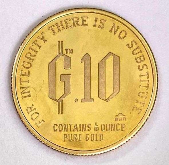 RARE Gold Standard $10 1980 Adam Smith 1/10th oz. Pure Gold Round ...