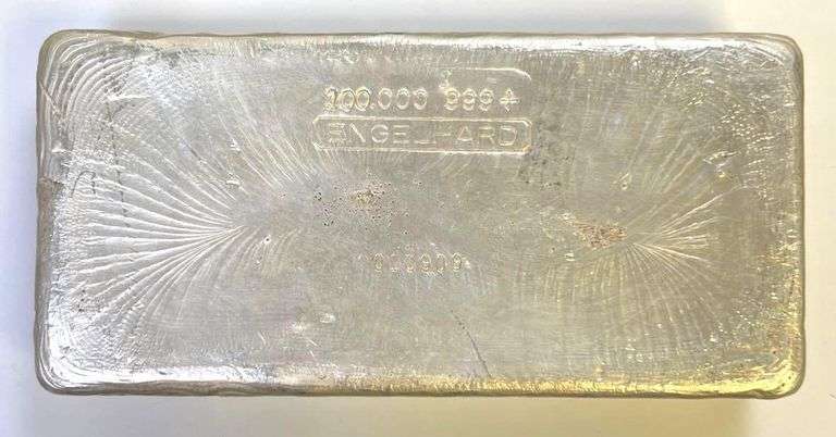 RARE 1st Series Engelhard 100 oz .999 Fine Silver Bar - Matthew Bullock ...