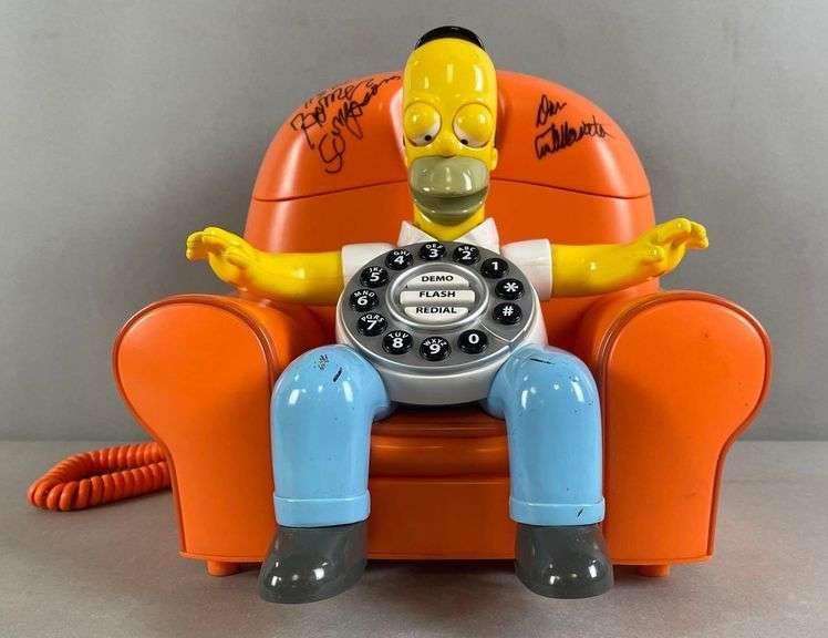 Signed Homer Simpson Talking Motion Telephone - Matthew Bullock Auctioneers