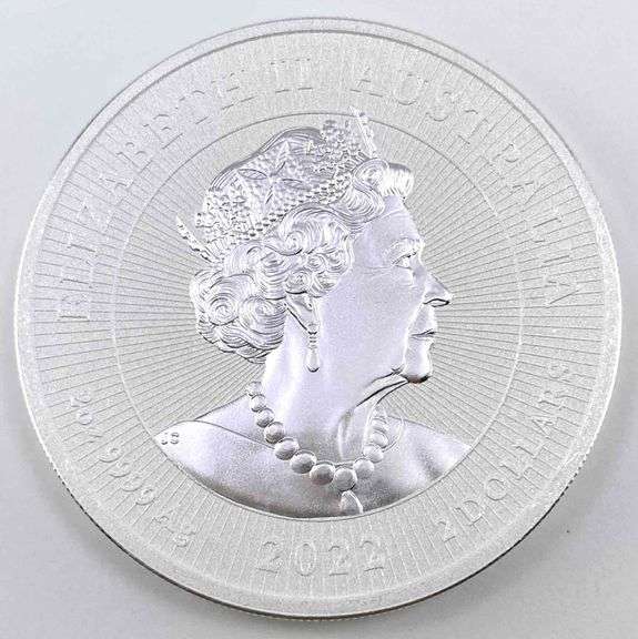 2022 2 Oz 9999 Silver Round Piedfort $2 Australian Silver Dingo Mother ...