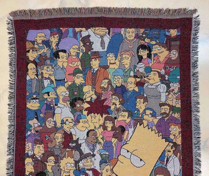 The Simpsons Woven Tapestry Fringe Throw Blanket - Matthew Bullock ...