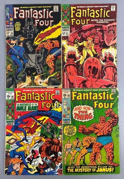 Group of 4 Marvel Fantastic Four Comic Books - Matthew Bullock Auctioneers