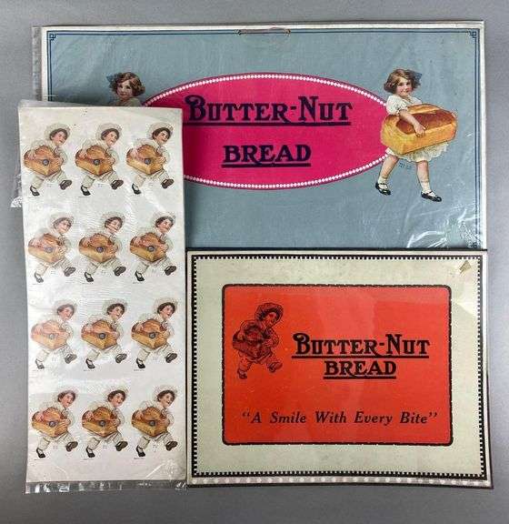 Group of 3 Butter-Nut Bread Advertisements - Matthew Bullock Auctioneers