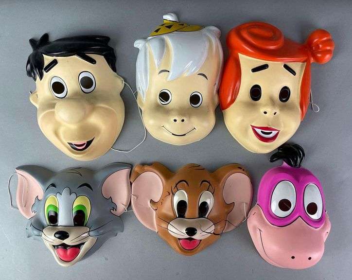 Group of Flintstones and Tom and Jerry Masks - Matthew Bullock Auctioneers