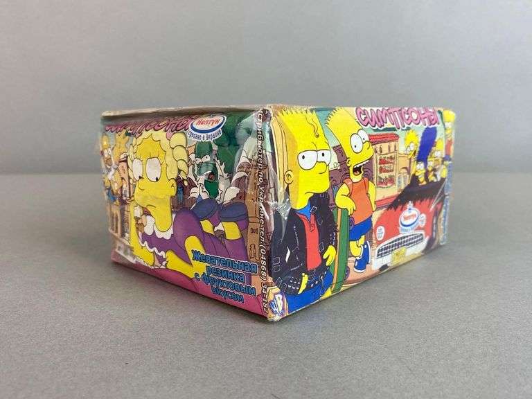 THE SIMPSONS BUBBLE GUM & STICKER FACTORY SEALED BOX FROM UKRAINE/2002 ...