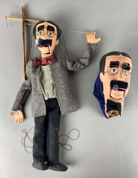 Group of 2 Paper Mache Groucho Marx Puppets - Matthew Bullock Auctioneers