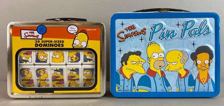 Group of 2 The Simpsons Metal Boxes - Matthew Bullock Auctioneers