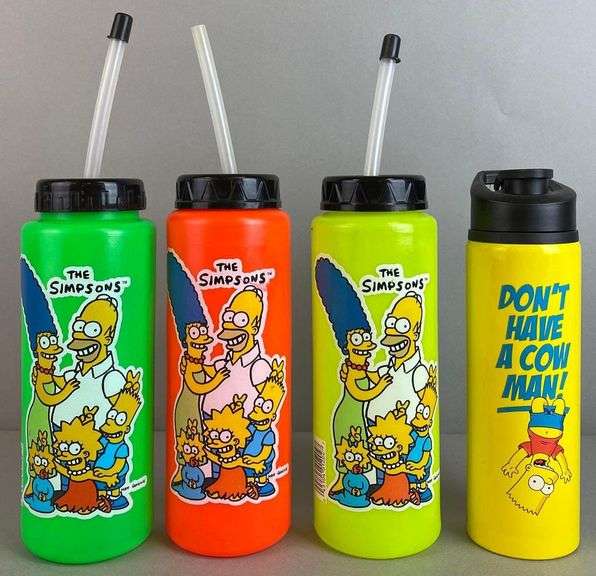Group of 4 The Simpsons Water Bottles - Matthew Bullock Auctioneers
