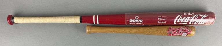 Group of 2 Coca-Cola Advertising Baseball Bats - Matthew Bullock ...
