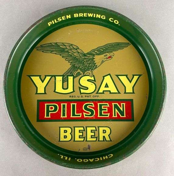 Pilsen Yusay Advertising Metal Beer Tray - Matthew Bullock Auctioneers