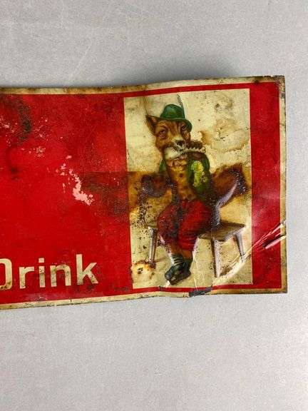 Prohibition Era Budweiser Bevo Beverage Metal Advertising Sign ...