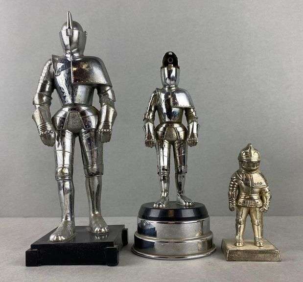 Group of 3 Metal Knight In Armor Desk Lighters - Matthew Bullock ...