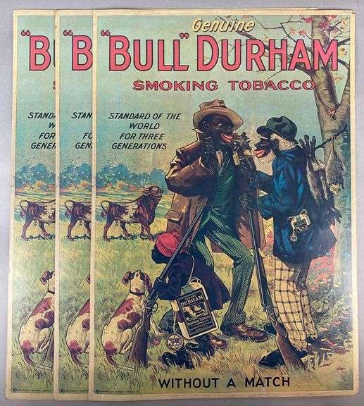 3 Reproduction Bull Durham Advertising Posters - Matthew Bullock ...