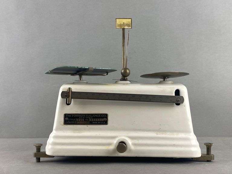 Torsion Balance Co. Porcelain Scale with Weights - Matthew Bullock ...