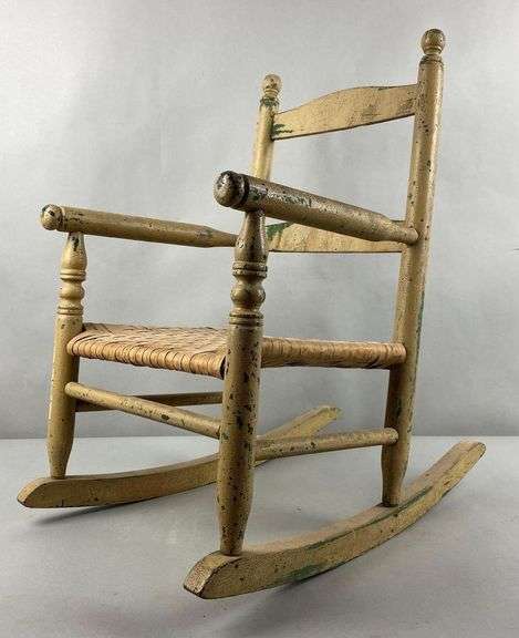 Primitive Childs Wood Rocking Chair - Matthew Bullock Auctioneers