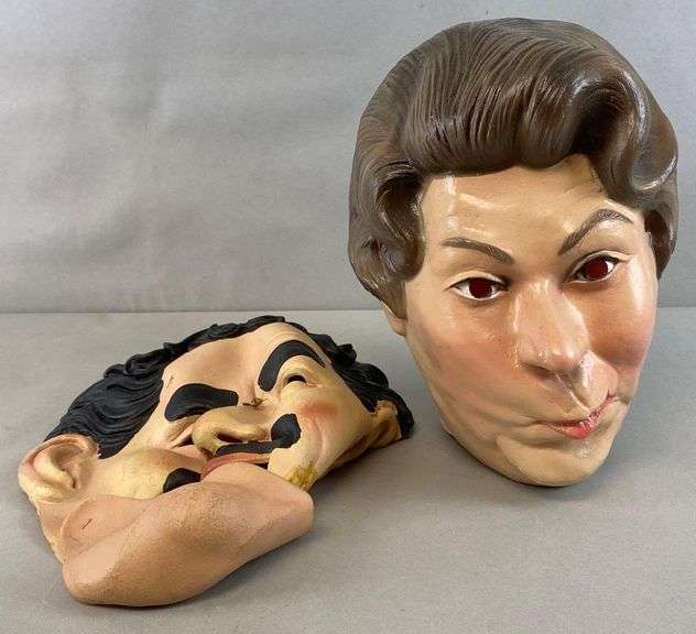 Group of 2 Classic Comedian Rubber Masks - Matthew Bullock Auctioneers
