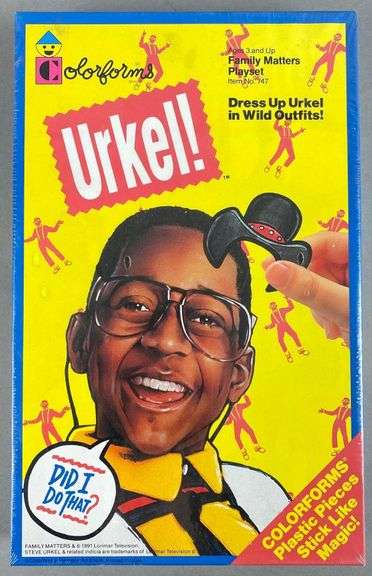 Colorforms Urkel Dress Up Paper Doll - Matthew Bullock Auctioneers