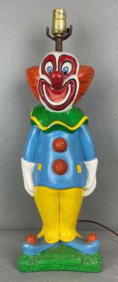 Bozo the Clown Chalkware Lamp - Matthew Bullock Auctioneers