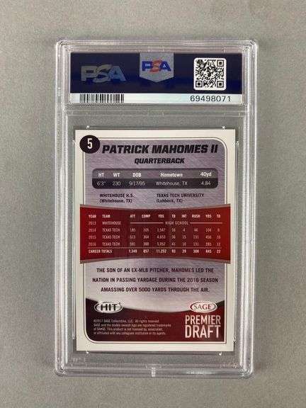 2017 SA-GE Hit Patrick Machines II Premier Draft - Gold #5 PSA 8 ...