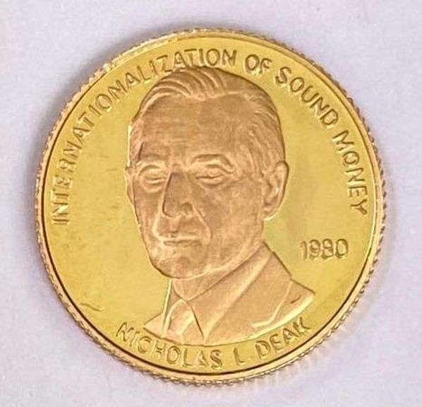 RARE Gold Standard $5 1980 Nicholas L. Deak 1/20th oz. Pure Gold Round ...