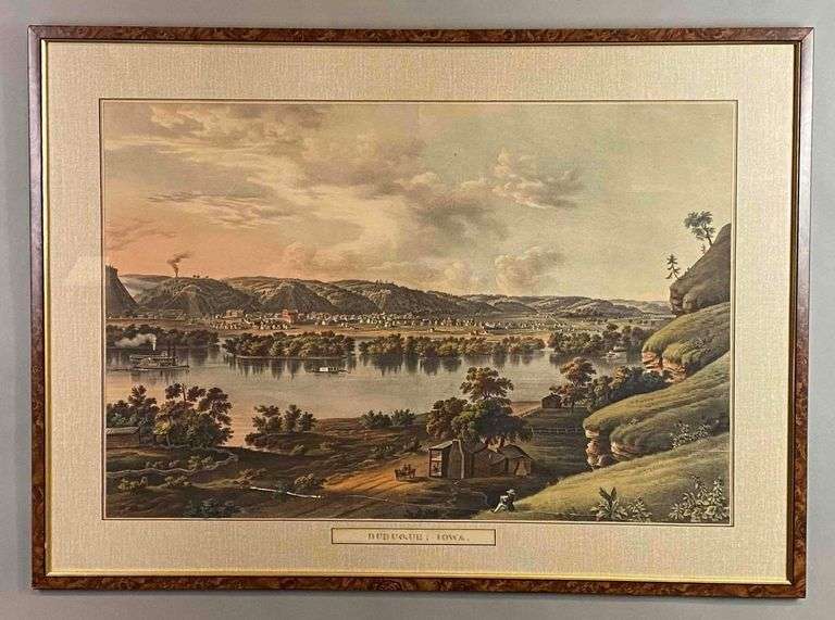 Antique J. O. Wild Dubuque Iowa Landscape Lithograph - Matthew Bullock Auctioneers
