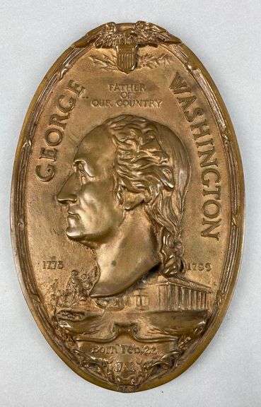 George Washington Memorial Brass Plaque - Matthew Bullock Auctioneers