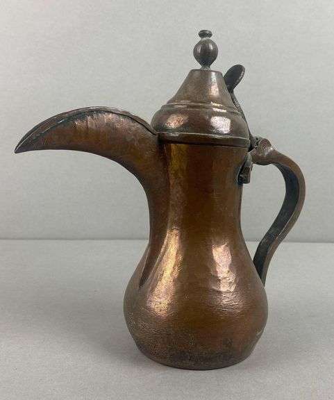 Middle Eastern Dallah Copper Coffee Pot - Matthew Bullock Auctioneers