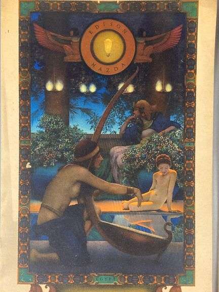 Maxfield Parrish Group of 2 Edison Mazda Illustrated Advertising ...
