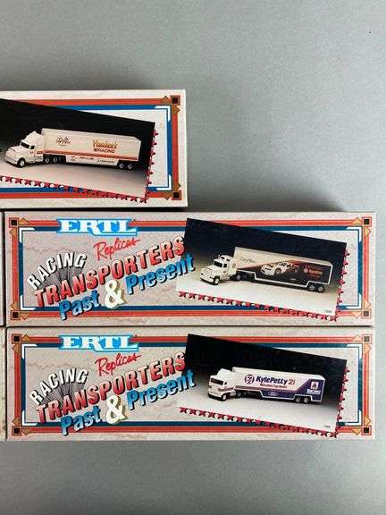 Group of 5 ERTL Die-Cast Racing Transporters Past and Present - Matthew ...