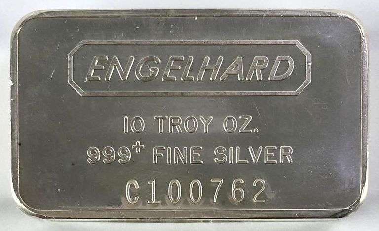 Engelhard Horizontal 10oz. 999 Fine Silver Ingot / Bar - Matthew ...