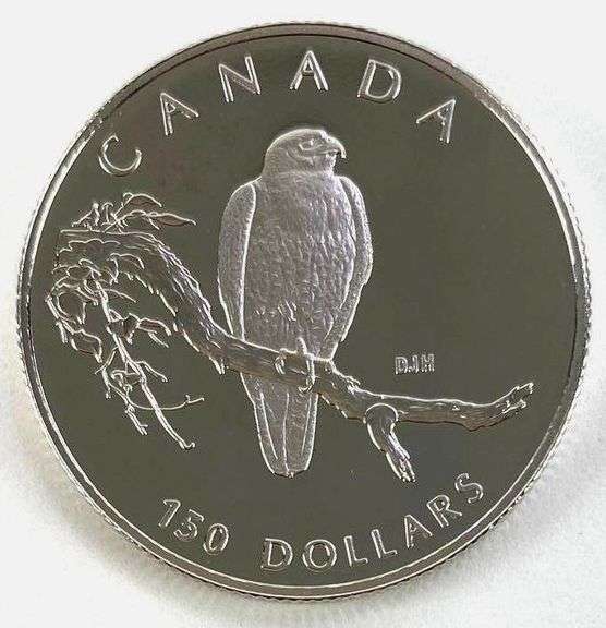 1996 $150 Peregrine Falcon 1/2oz. 9995 Platinum Coin - Matthew Bullock ...