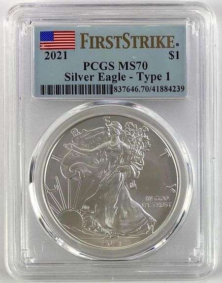 2021 American Silver Eagle Type 1 (PCGS) MS70 - Matthew Bullock Auctioneers