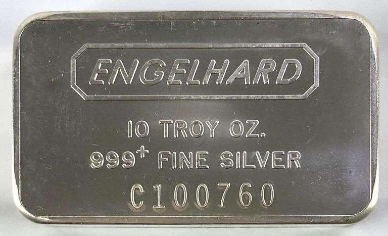 Engelhard Horizontal 10oz. 999 Fine Silver Ingot / Bar - Matthew ...