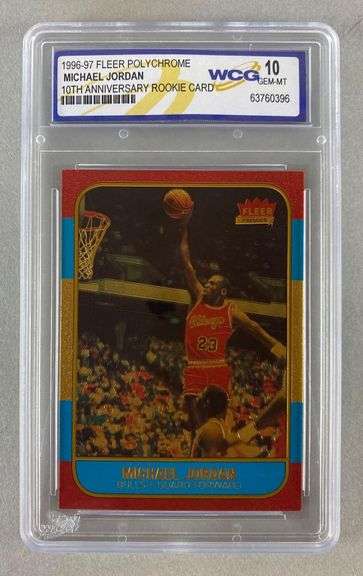 1996 - 97 Fleer Polychrome Michael Jordan 10th Anniversary Rookie Card ...