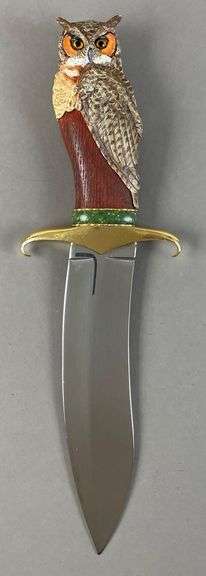 Franklin Mint Owl Collectors Fixed Blade Knife - Matthew Bullock ...