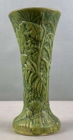 Floral Motif Arts and Crafts Pottery Vase - Matthew Bullock Auctioneers