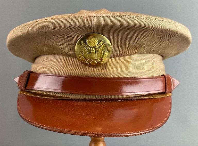 WW2 US Army Officers Visor Cap - Matthew Bullock Auctioneers