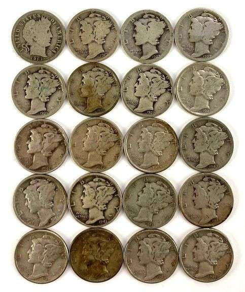 Group of (20) Dimes - Matthew Bullock Auctioneers