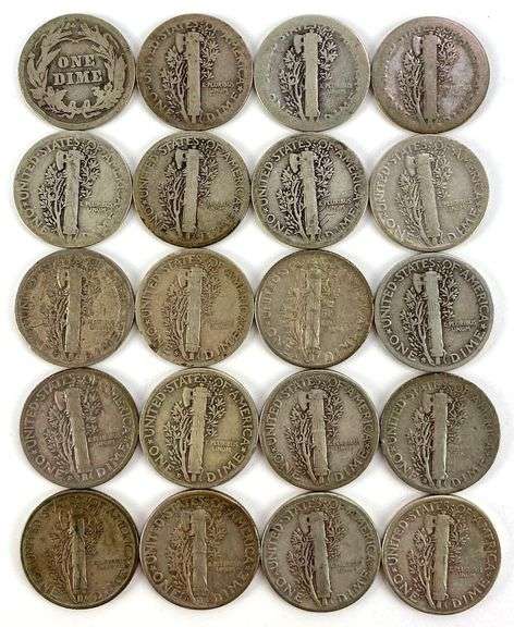Group of (20) Dimes - Matthew Bullock Auctioneers