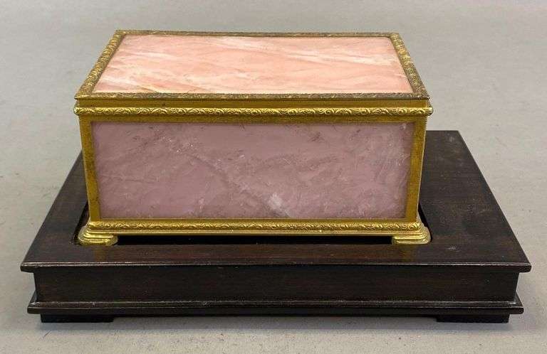 Nicholas Haydon Pink Quartz Inlay Box with Stand - Matthew Bullock ...