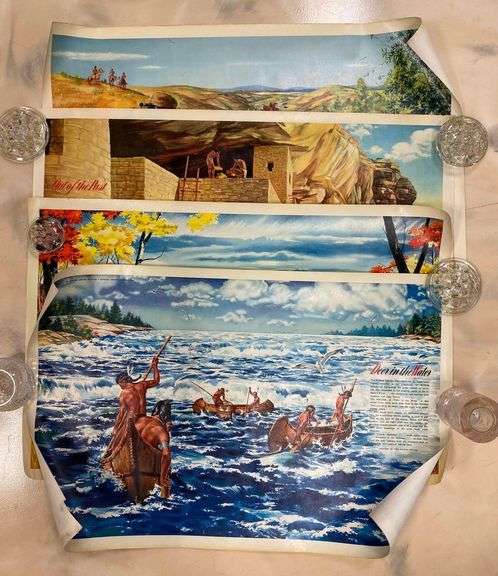 Group of 1954 Pontiac Native American Informational Posters - Matthew ...