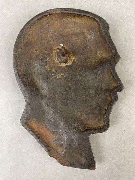 WW2 German Adolf Hitler Metal Plaque - Matthew Bullock Auctioneers