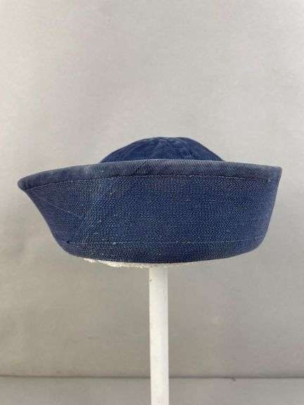 WW2 US Navy Blue Dyed Dixie Cup Cap - Matthew Bullock Auctioneers