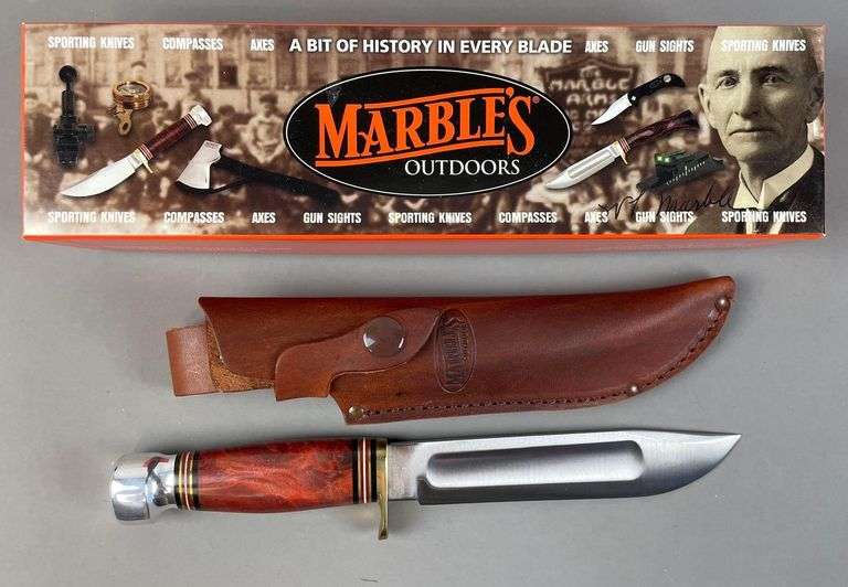 Marbles Ideal Bowie Knife with Sheath - Matthew Bullock Auctioneers